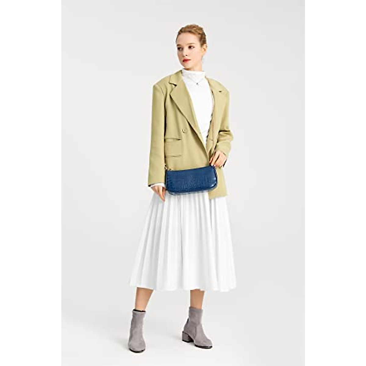 Barabum Retro Classic Clutch Shoulder Tote HandBag for Women (Blue)