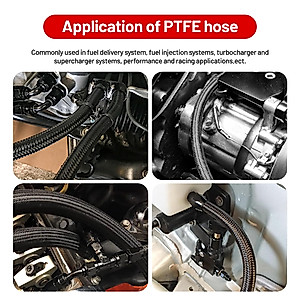 EVIL ENERGY 6AN 3/8" PTFE LS Swap EFI Fuel Line Fitting Kit, E85 Nylon Braided Fuel Hose 25FT