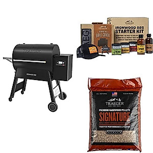 Traeger Grills Ironwood 885 Wood Pellet Grill and Smoker with Accessory Starter Bundle and Signature Pellets