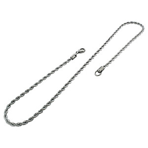 SILVERCLOSEOUT Stainless Steel Twisted French Rope Chain Mens & Womens Unisex Necklace Jewelry Making Chains DIY 2.0MM 20in