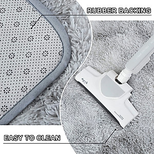 GERBIT Shag Area Rug 9x12 Feet Soft Indoor Rectangular Rugs Carpet Modern Luxury Plush Rugs for Living Room Home Decor Tie-Dyed Light Gray