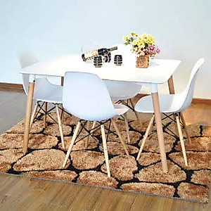 Aaron Living Dining Room Chairs Set of 4 Pre Assembled Modern Comfortable Plastic Dining Chairs (White, Set of 4)