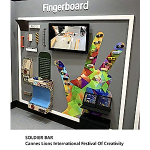 SOLDIER BAR Fingerboards complete (5 Layer Canadian Maple 34mmx 98mm DECK) Finger Skateboards (+34mm Big Eagle Truck+Globular Wheels) (Lighter)