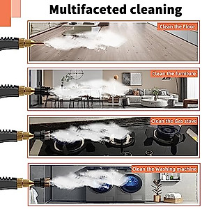 MYWUBAO Handheld Steam Cleaner High Temperature Pressurized Steam Cleaning Machine Portable Car Steamer with Brush Heads for Car Detailing, Kitchen, Bathroom, Grout and Tile(orange)