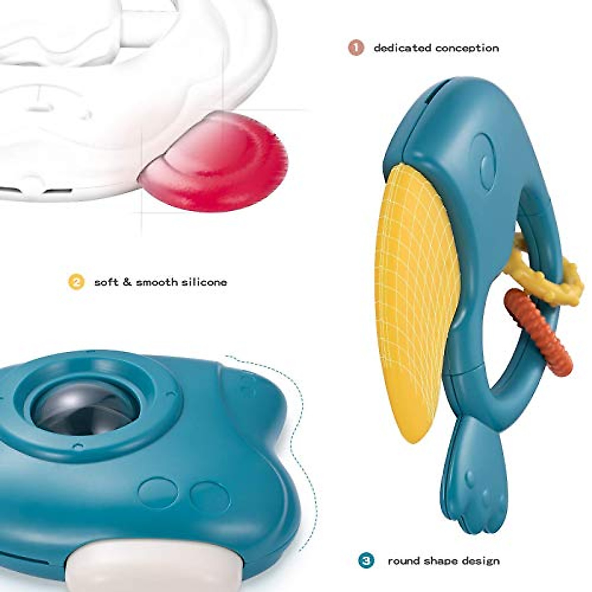 Baby Toy Rattle 8 Pcs with Storage Box Shaking Bell and Grabing Sensory Teething Spining Toy for Baby Infant, Toddlers, Boys and Girls 0-3 Years Old