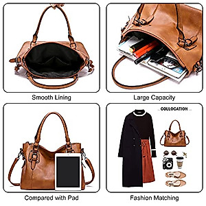 Vintage Hobo Bags for Women Vegan Leather Top-Handle Handbags Large Ladies Purse Crossbody Shoulder Bag (Yellow)