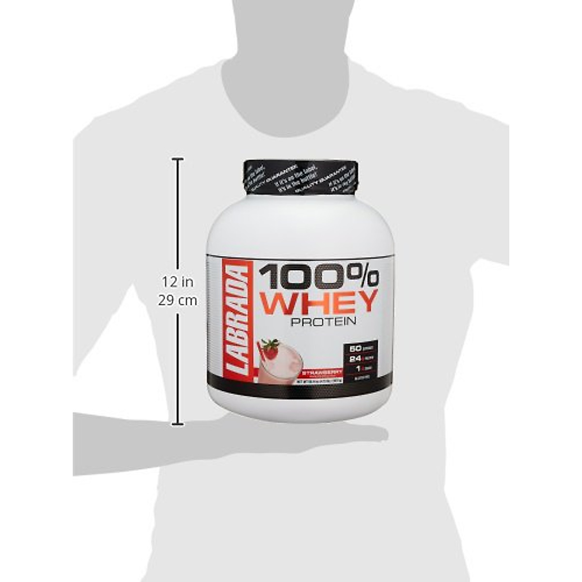 Labrada Nutrition 100% Whey Protein Powder, Strawberry, 4.13 lb