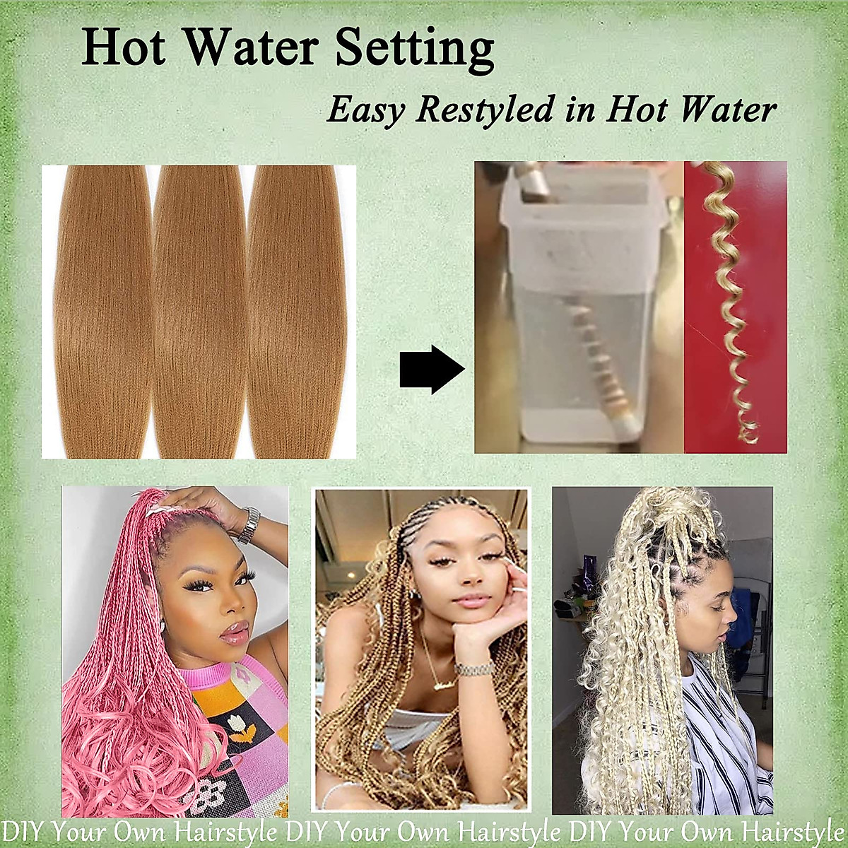 27 Braiding Hair Pre Stretched 26 inch 8 packs Honey Blonde Braiding Hair for Braids Professional Soft Yaki Synthetic Braids Hair Extension Hot Water Setting