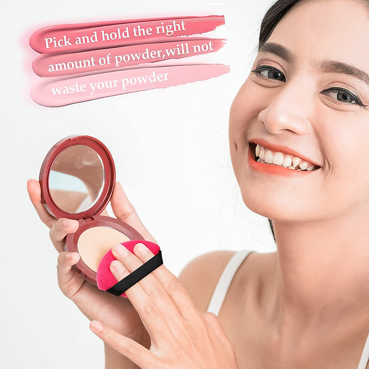 Patelai 15 Pcs Triangle Powder Puff Ultra Soft Pure Cotton Makeup Puffs Washable Face Velour for Cosmetic Foundation Sponge Makeup Tool(Black)