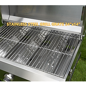 Onlyfire Tabletop Gas Grill 3 Burners, 24" Stainless Steel Portable Propane Grill with Foldable Legs for Outdoor Patio Backyard Camping, Tailgating, RV Trip, Heavy Duty & 24000BTU, GS307