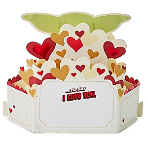 Hallmark Paper Wonder Star Wars Baby Yoda Pop Up Love Card, Anniversary Card (Reaching Out)