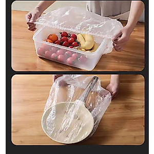 100 Plastic Large Bowl Covers 20 Inch Elastic Reusable, Restaurant Salad Bowl Covers, Mixing Bowl Food Covers Hair Bowl Protectors, Kitchen Small Appliance Air Fryer Coffee Maker Covers