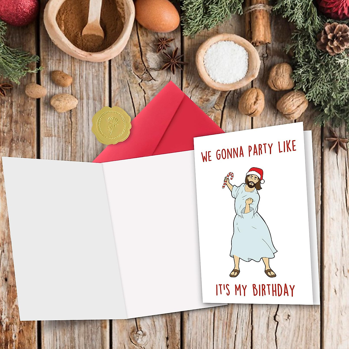 Asmallgf Happy Jesus Christmas Cards for Friends, Naughty Holiday Card for Family, Great Jesus Dancing Xmas Greeting Card, Funny Christmas Gift Ideas