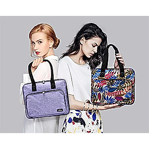 ATTERET Full Range Embroidery and Cross Stitch Starter Kit with Premium Storage Organizer Bag, Includes 99 DMC Coded Cotton Threads, 9 Metallic Floss, 3 Hoops, Needles, Scissors + More (Purple)