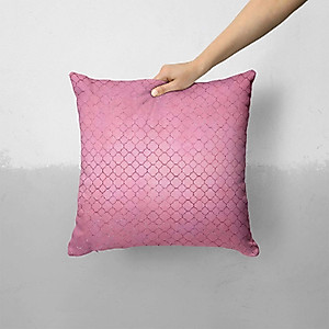 iiRov Blushed Pink Morrocan Pattern - Custom Decorative Home Decor Indoor or Outdoor Throw Pillow Cover Plus Cushion Set for Sofa, Bed or Couch (Pillow CASE Cover Plus Cushion)