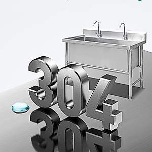 Large Utility Sink Laundry Tub,Freestanding Stainless Steel Sink,Kitchen Commercial Industrial Sink,1 Compartment Single Bowl Heavy Duty Slop Sinks (120cm)