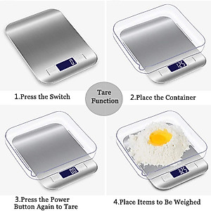 Introducing The SILSILA Digital Kitchen Scale! Precisely Measure Weight in Grams, Ounces, and pounds. with a max Capacity of 22lb and Graduation of 1g/0.05oz, It's Perfect for Cooking.