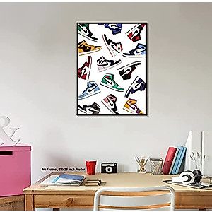 Hypebeast Custom Sneaker Poster – (12x16 Inch) Unframed – AJ Wall art, Hypebeast Room Decor, Michael Jordan Poster, Sneaker Air Gym Shoes Shoebox Collection Aesthetic Cool Poster for Teen Boys Guys Men Room Dorm Bedroom Wall Decor by LIYA Design Prints