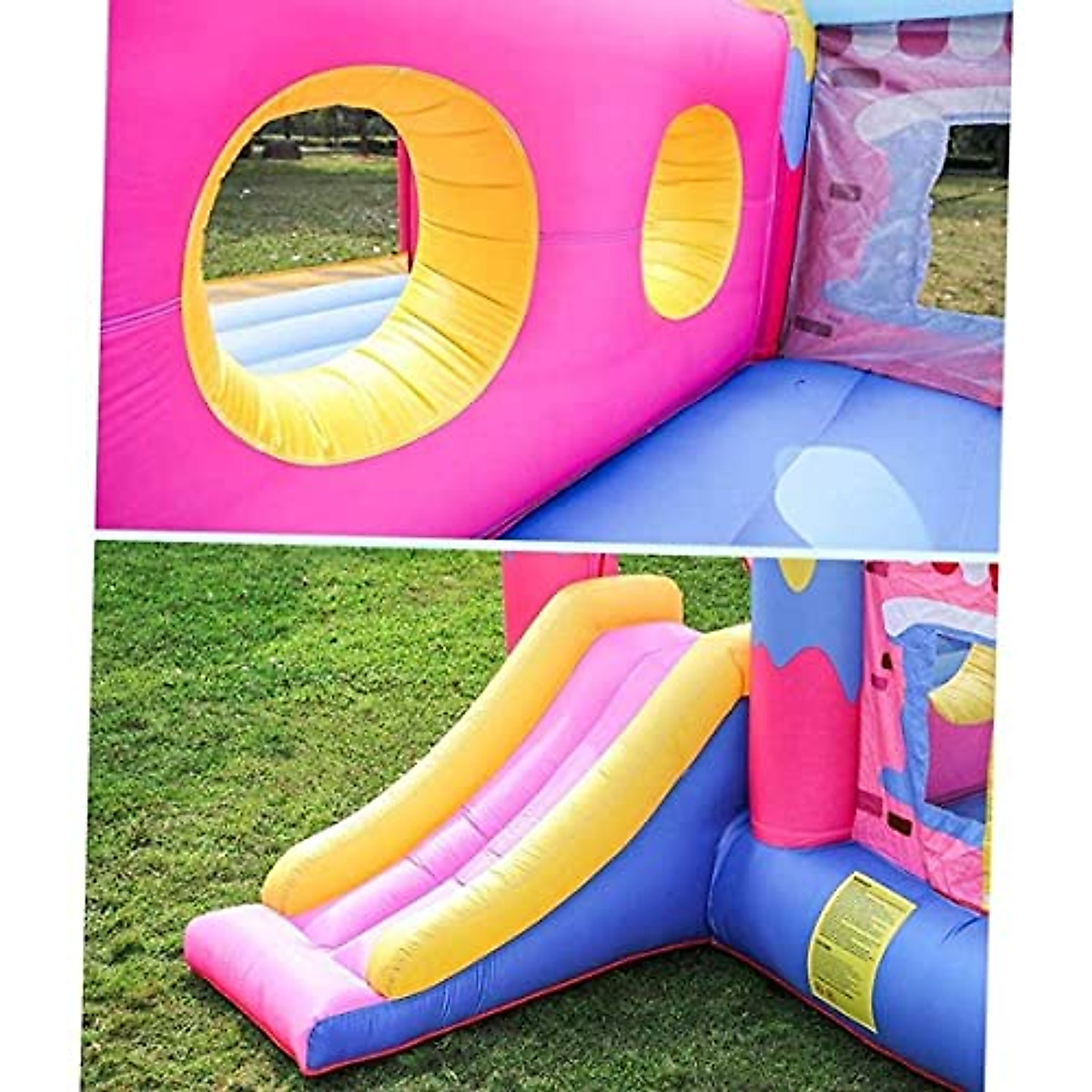 Inflatable Castle and Slide, Outdoor Trampoline Castle Children s Playground Children s Fitness Equipment Gift for Your Child Colors 520 272 202cm