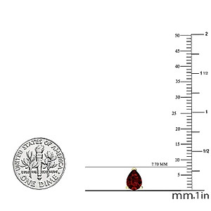 Dazzlingrock Collection 18K 7X5 MM Each Pear Garnet Ladies Solitaire Teardrop Stud Earrings, Yellow Gold