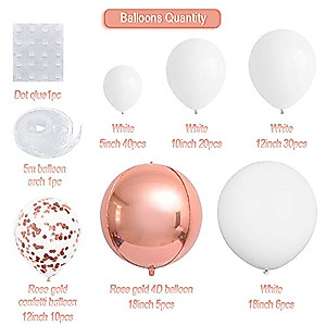 White Balloon Garland Kit Rose Gold balloon Arch Wedding Deco Bridal Shower Baby Birthday Party Decoration