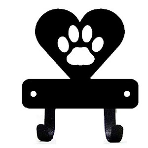 The Metal Peddler Miniature Cat Paw in Heart Key Rack Holder (3.5 inches) - Made in USA; Wall Mounted Holder for cat Lovers