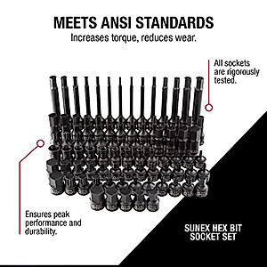 Sunex 3569 3/8" Dr. Master Hex Bit Impact Socket Set (84 Piece)