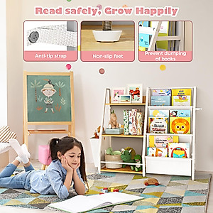 Maonlyking Kids Bookshelf and Toy Organizer, 3 Tier Bookshelf for Kids, Montessori Baby Toddler Bookshelf for Kids, Kids Bookcase, Toy Storage Organizer, for Playroom, Bedroom, Nursery