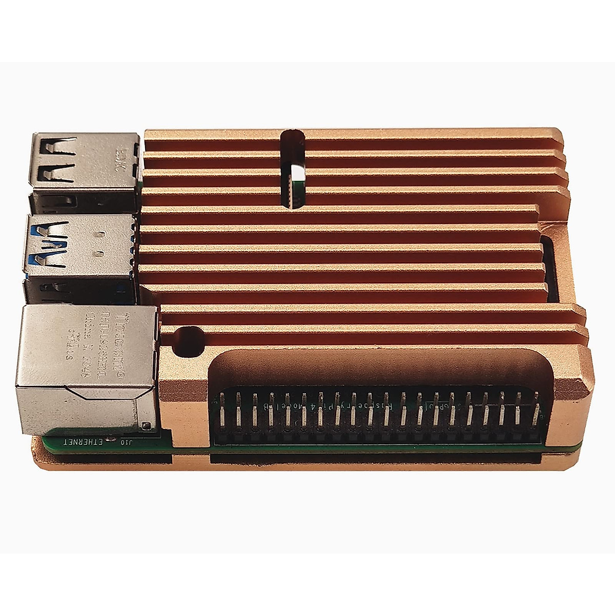 Raspberry Pi 4 Armor Case, Raspberry Pi 4 Computer Model B Aluminum Alloy Passive Cooling Case Compatible with Raspberry Pi 4 Model B (Gold)