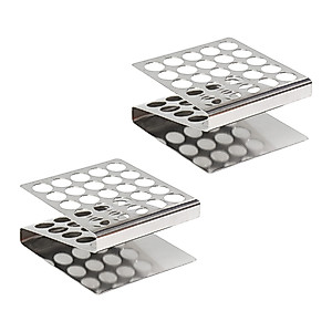 Utile 2pcs of 25 Holes Stainless Steel Test Tube Rack, Z Shape, Suitable for Tubes of Dia.≤16mm, 4050.4605.2.