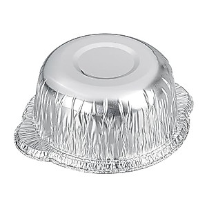 Foil Lux 34 Ounce Pans And Lids, 10 Disposable Pots With Lids - Oven-Ready, Stove Compatible, Aluminum Foil Baking Pans, Freezable, For Outdoor Camping, Vacation, Picnic, And More - Restaurantware