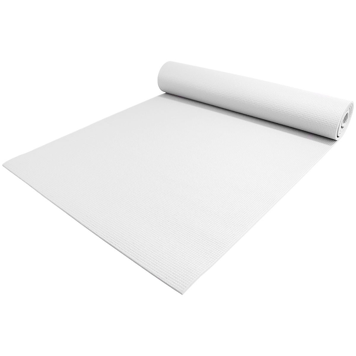 YogaAccessories 1/4" Thick High-Density Deluxe Non-Slip Exercise Pilates & Yoga Mat, White