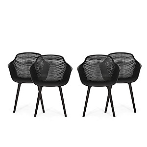 Christopher Knight Home Davina Outdoor Dining Chair (Set of 4), Black