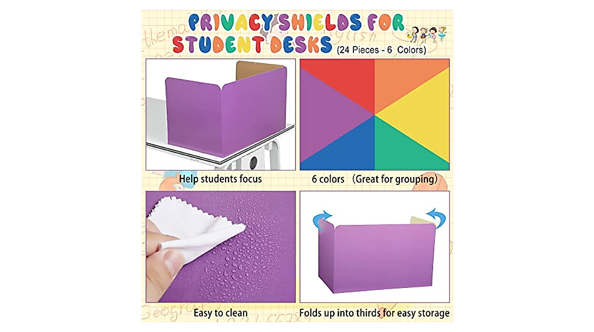 School Privacy Boards for Desks | Reduce Distractions | 24 Pack
