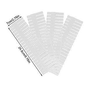 Strnek 4 Pcs Plastic Sock Organizer Grid Drawer Dividers Adjustable DIY Closet Separator Drawer Dividers for Purses,Ties,Tshirts,Pens,Bras,Sock,Underwear,Scarves(White Short)