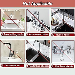 Silicone Faucet Splash Guard Mat, Faucet Water Catcher Mat Silicone Sink Mat Tray Drying Mat, Dish Sponge Holder, Home Kitchen Sink Accessory Gadgets Organizer-Black