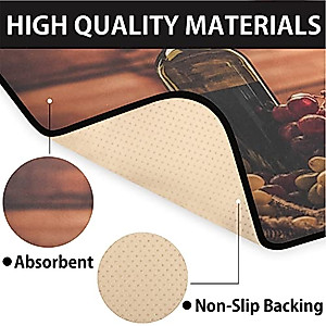 Kitchen Mat Red Wine Kitchen Floor Mat Cushioned Anti-Fatigue Kitchen Rug Fruit Grape Non-Slip Kitchen Rugs and Mats Comfort Mat for Kitchen, Floor Home, Office, Sink, Laundry