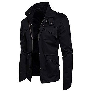 Thenlian Mens Pure Color Pullover Long Sleeve Hooded Sweatshirt Tops Blouse Warm Jacket(XXXL, Black)