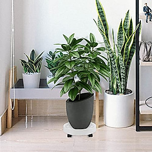 Yardwe Indoor Plants Plant Caddy with Wheels Round Flower Pot Mover Wheeled Planter Saucer Tray Plant Pot Pallet Dolly Caster for Garden Balcony Outdoor Plant Pots Indoor