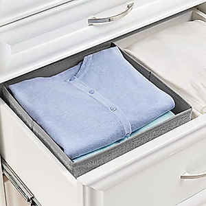 mDesign Fabric Bin for Cube Organizer - Foldable Cloth Storage Cube - Collapsible Closet Storage Organizer - Folding Storage Bin for Clothes and More - Lido Collection - 4 Pack - Gray