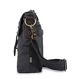 TSD Brand Coastal Canvas Crossbody Bag (Dark Grey)