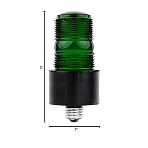 TOMAR 485S-G Microstrobe E26 Medium Bulb Base, 120VAC, Green Lens (Green, Screw-in Base (120 VAC))
