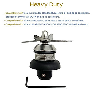 Blender Wet Blade Replacement Assembly with 891 Drive Socket Kit Replace 1151 1152 STM102R 104675-1 for Vitamix 500 5200 6300 VM0103 Standard 1195 15504 15643 15652 58625 58805 64oz and 32oz Container