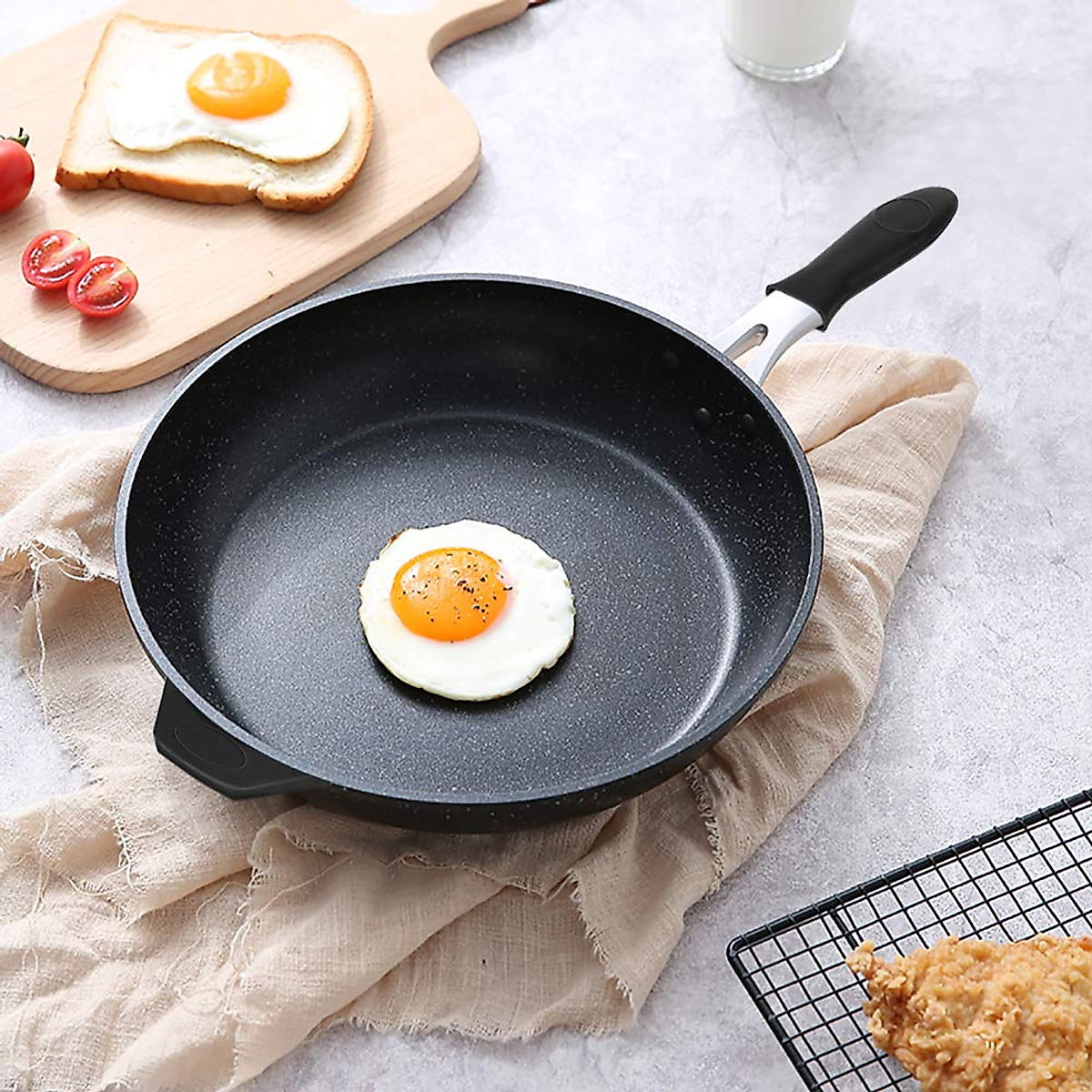 Emoly Silicone Hot Handle Holder, 3 Pack Pot Holders Cover Rubber Hot Resistant Non Slip Pot Holder Sleeves for Cast Iron Skillets Metal Frying Pans Aluminum Cookware Handles (Black)