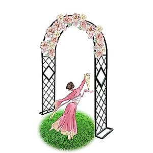 Metal Archway,Garden Arch,Rose Arch Trellis,Freestanding Trellis for Climbing Plants for Various Climbing Plant for Roses,Climbers,Vegetables,Archway Decor (Color : White, Size : W180cmXH230cmXD40cm