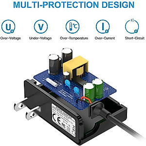 12V 500mA Power Supply Adapter for Yamaha Keyboard YPT, PSR, YPG, DGX, DD, EZ and P Digital Piano and Portable Keyboard Series, Replacement PA-130 PA-130B Keyboard Power Cord