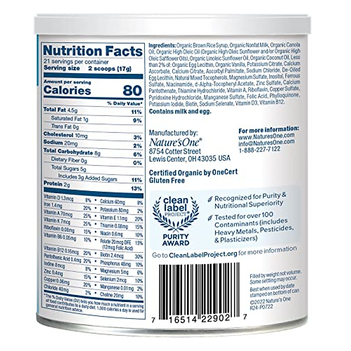 Baby's Only Organic Dairy with DHA & ARA Toddler Formula, 12.7 Oz (Pack of 1) | | USDA Organic | Clean Label Project Verified | Brain & Eye Health