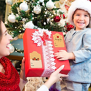 300Pcs Christmas Tag Stickers, Self Adhesive Christmas Name Tag Stickers, Easy to Write and Peel, Perfect for Holiday Decorative Presents Cards Boxes, 2 x 3 Inch, 6 Designs