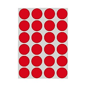 ChromaLabel 0.75 Inch Round Label Removable Color Code Dot Stickers, 1008 Pack, 24 Labels per Sheet, Red