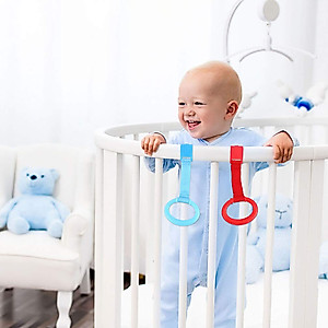 TOYANDONA 8pcs Baby Toddler Crib Pull Ring Safety Stand Up Rings for Kids Walking Training Tool
